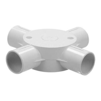 CONDUIT PVC - 25mm 4 Way Box - With Lid+Screw - Diy Protect